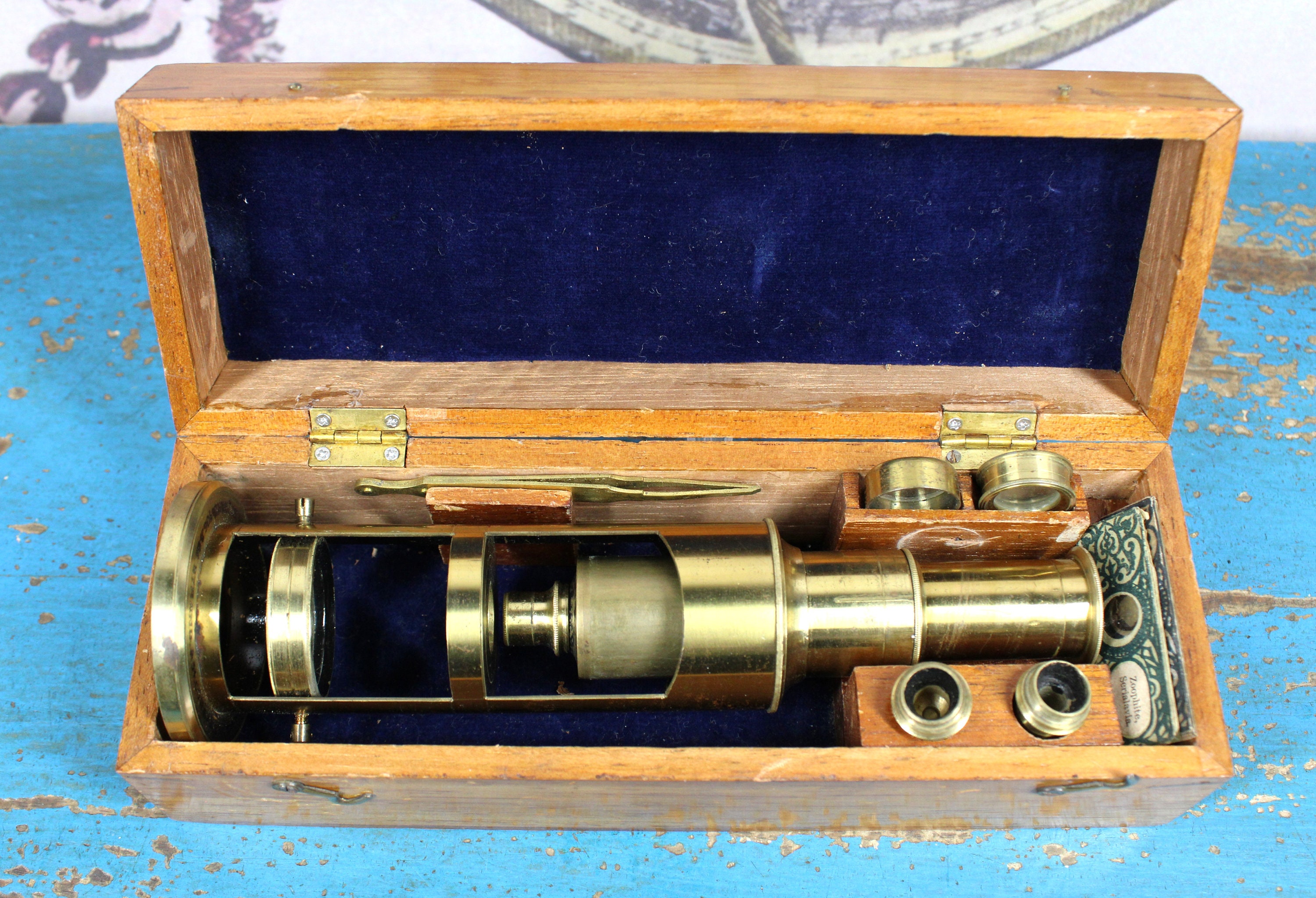 1900s Vintage J.H. Steward Brass Barrel/student Microscope W/ Slides ...