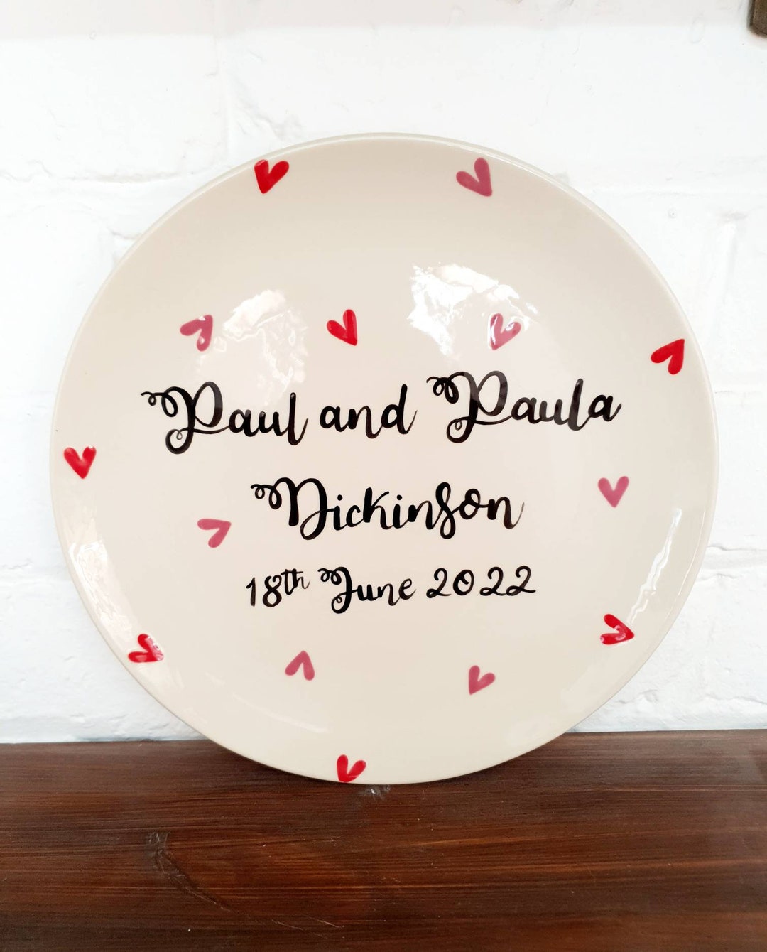 Personalised Ceramic Wedding Plate Custom Name and Date Wedding Plate ...