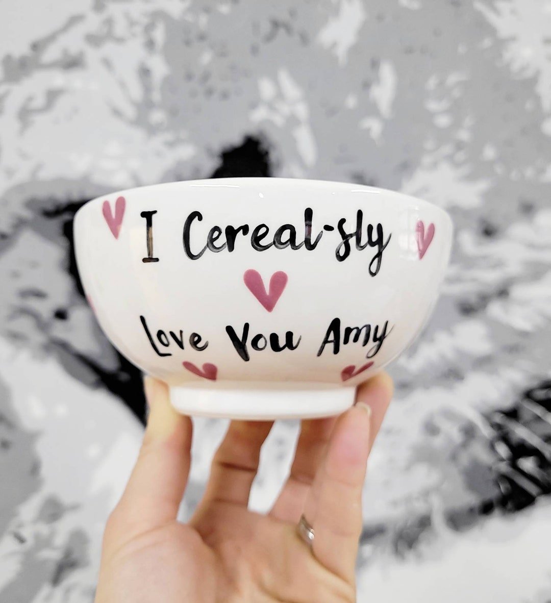 Cereal Bowl Hand Painted Ceramic Bowl Personalised Breakfast - Etsy