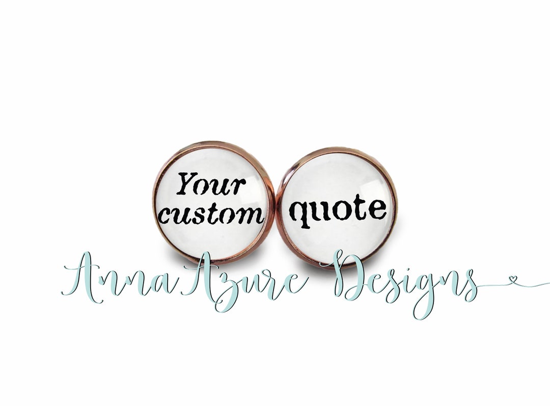 Custom Quote Earrings- Your Own Words- Personalized Word Earrings ...
