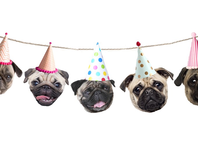 Pug Banner Pug Dog Banner Pug Birthday Party Banner Pug - Etsy