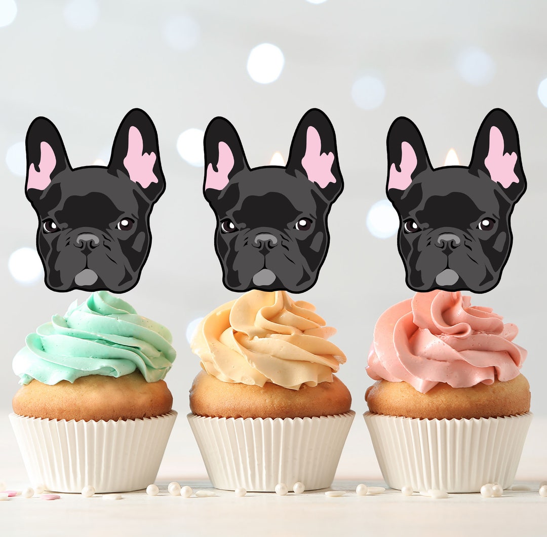 French Bulldog Cupcake Toppers, 12 Qty - Etsy