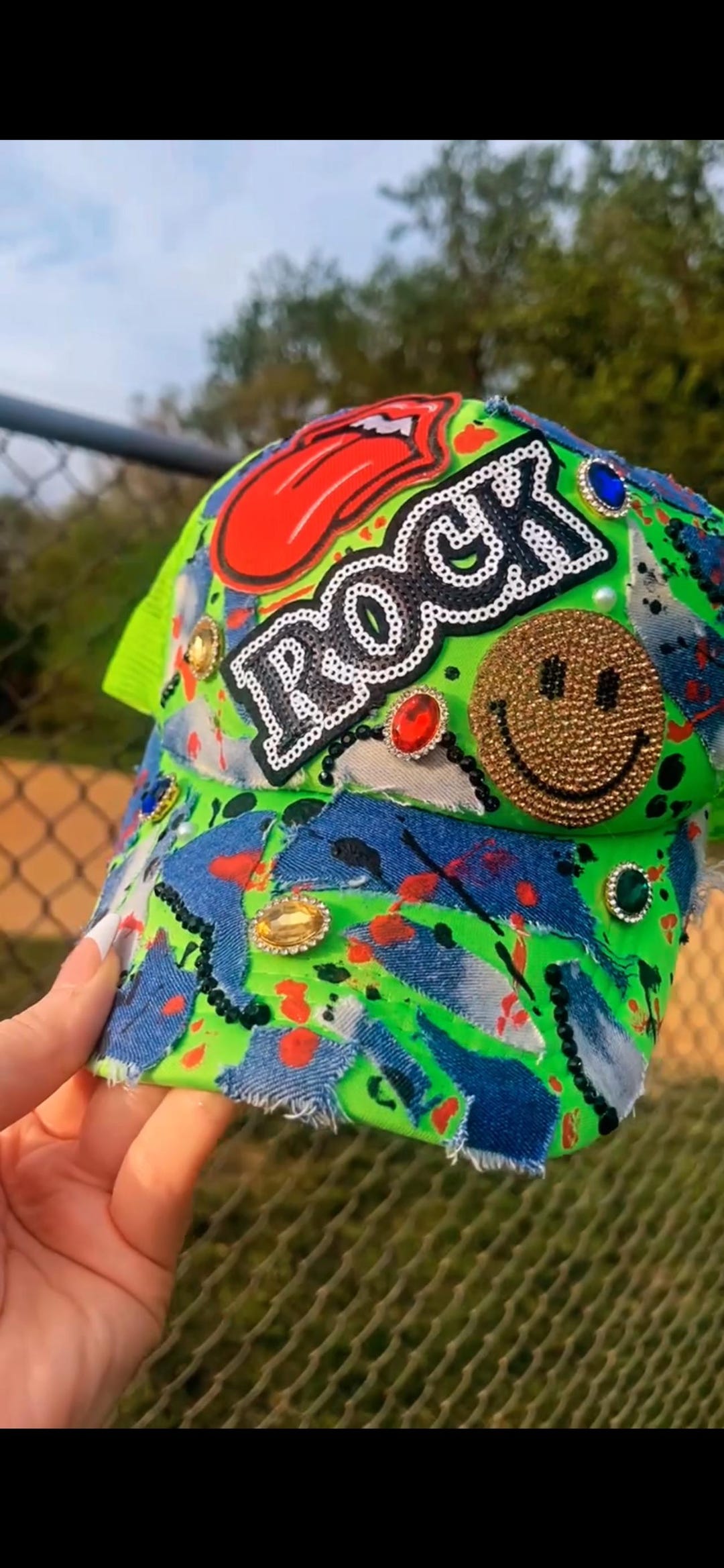 Custom Hand Painted Rock Trucker Hat - Etsy