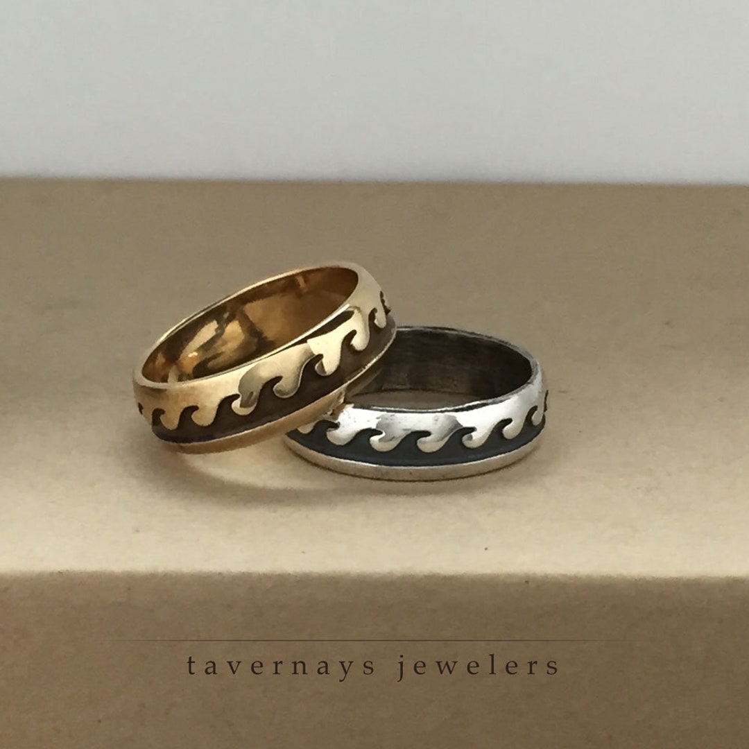 Sterling Surfer Wave Bands, Ocean, Sea, Beach, Coastal Wedding ...