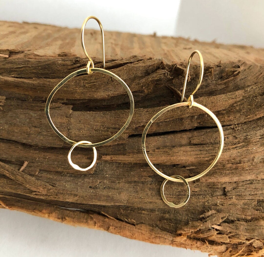 14k Solid Gold Hand Formed and Hammered Matte or Shiny Gold - Etsy
