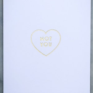Not You foil Block Card - Etsy