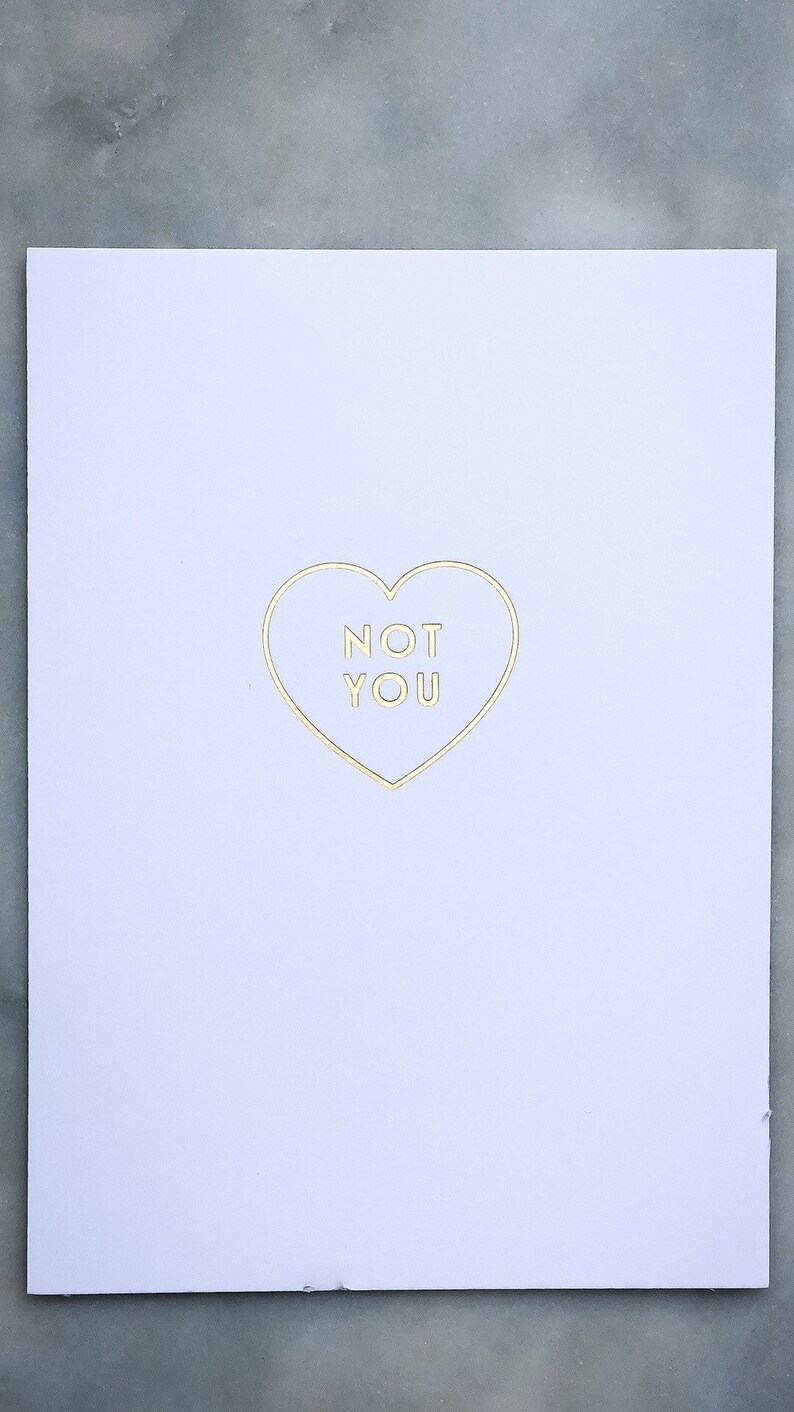 Not You foil Block Card - Etsy