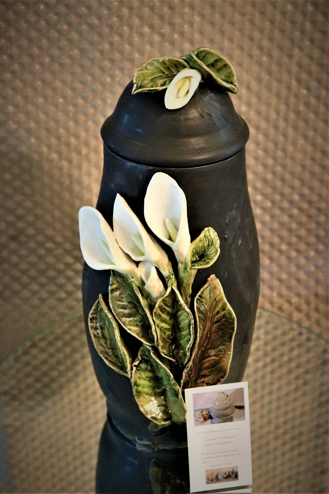 Handmade Lidded Pottery Jar With Calla Lilies - Etsy