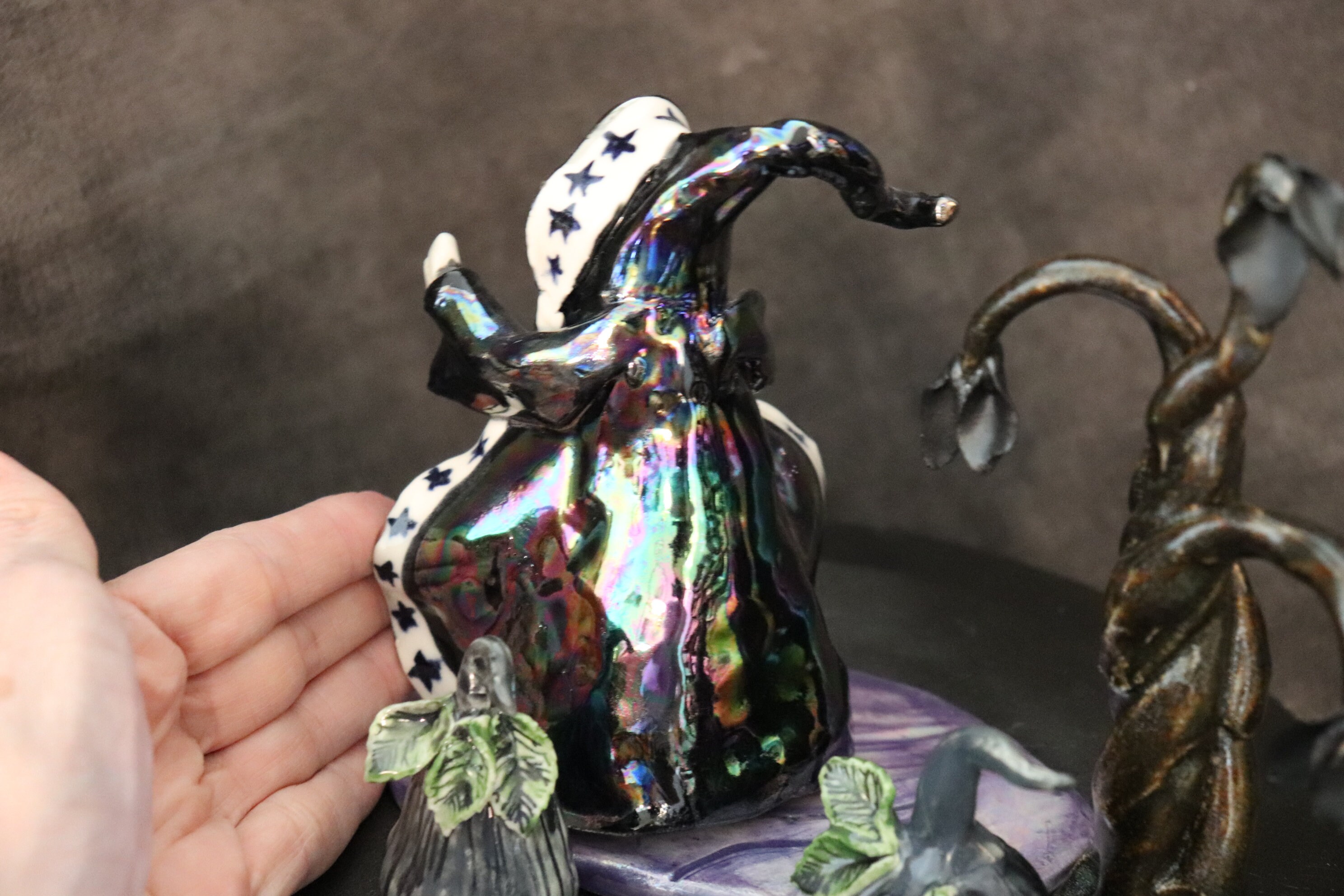 Wizard Figurine Mini Wizard Clay Wizard Halloween Wizard - Etsy