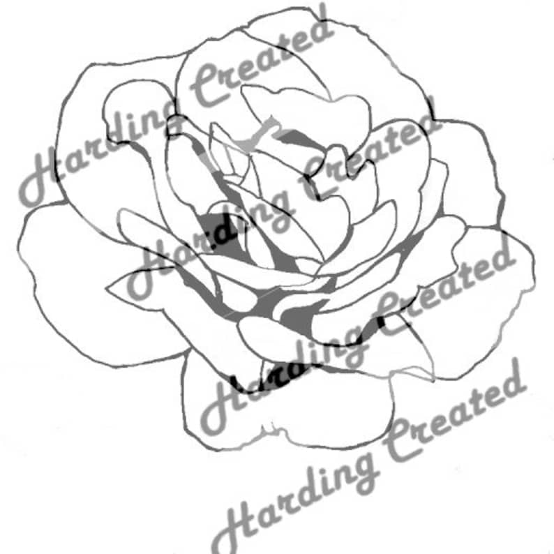 Rose svg jpg png dxf cricut silueta flor descarga instantánea cut out ...