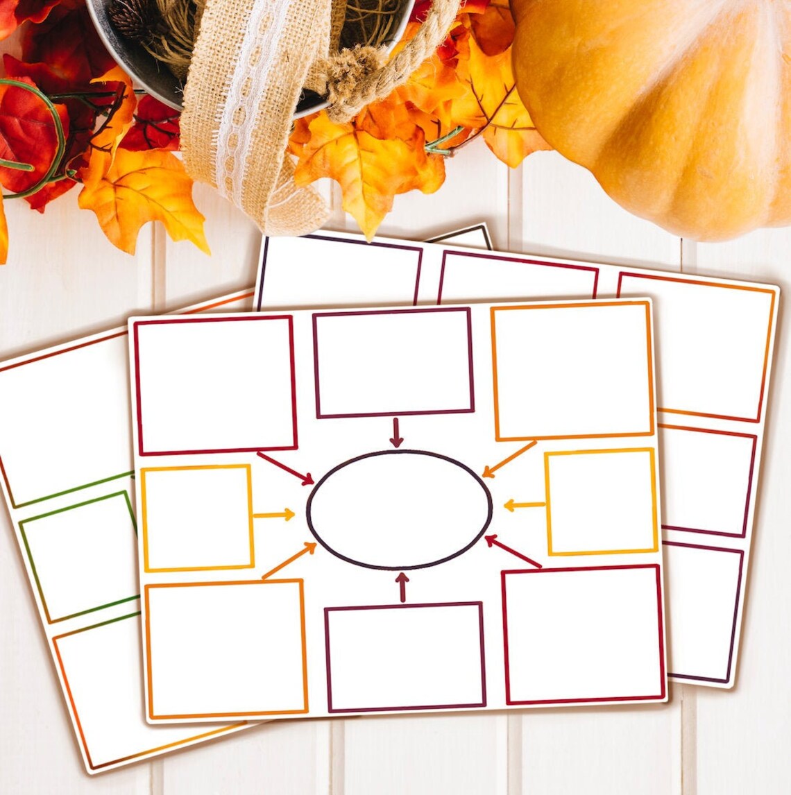 4 Basic Mind Map Templates Fall Colors | Etsy