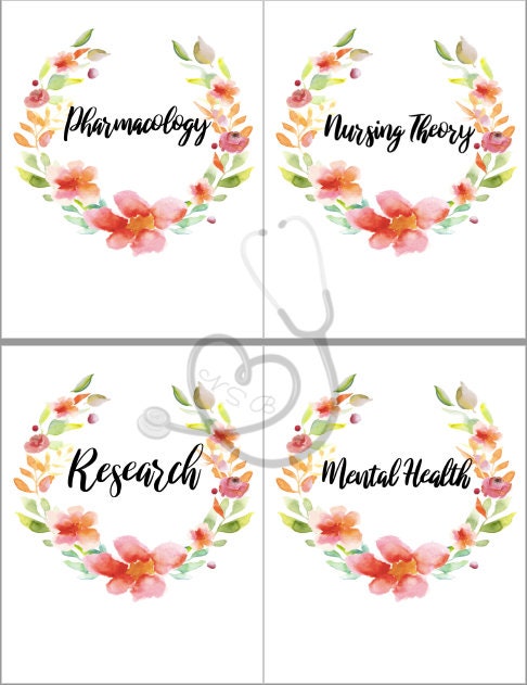 Floral Nursing School Binder Cover Starter Kit 17 Classes | Etsy