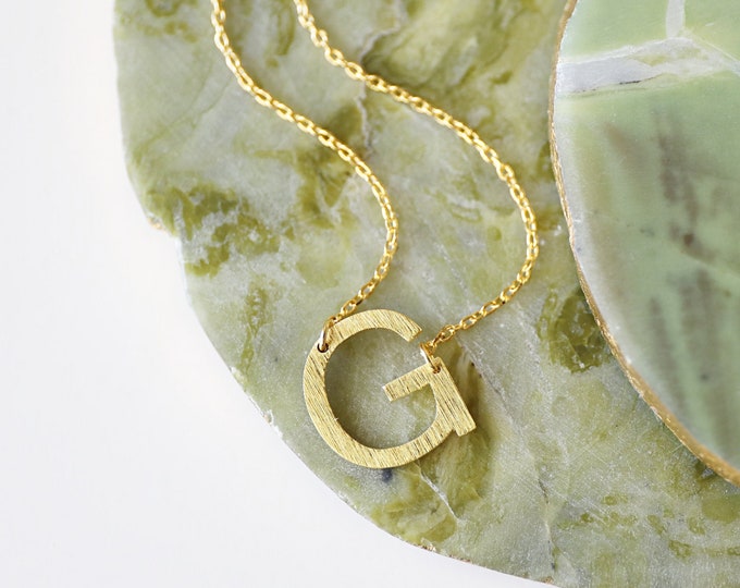 Initial Necklace, Dainty G Pendant Necklace, Alphabet G Necklace ...
