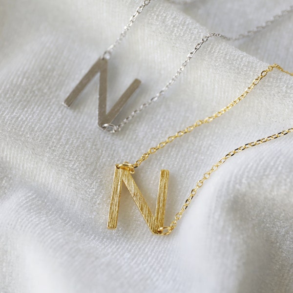 Letter N Necklace - Etsy