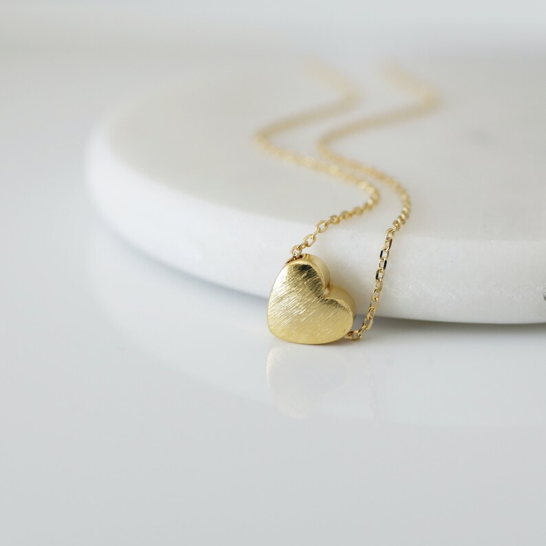 Dainty Gold Heart Necklace Gold Small Heart - Etsy