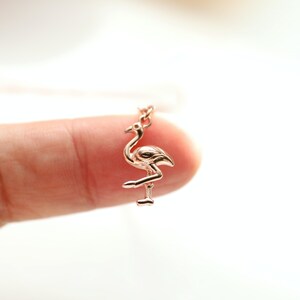 Flamingo Necklace,dainty Rose Gold Flamingo Charm Necklace,rose Gold ...