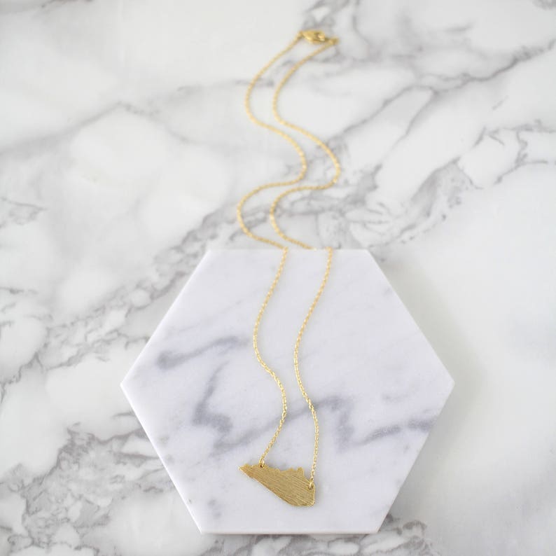 Gold Kentucky State Necklace, Birthday Graduation Gift - Etsy
