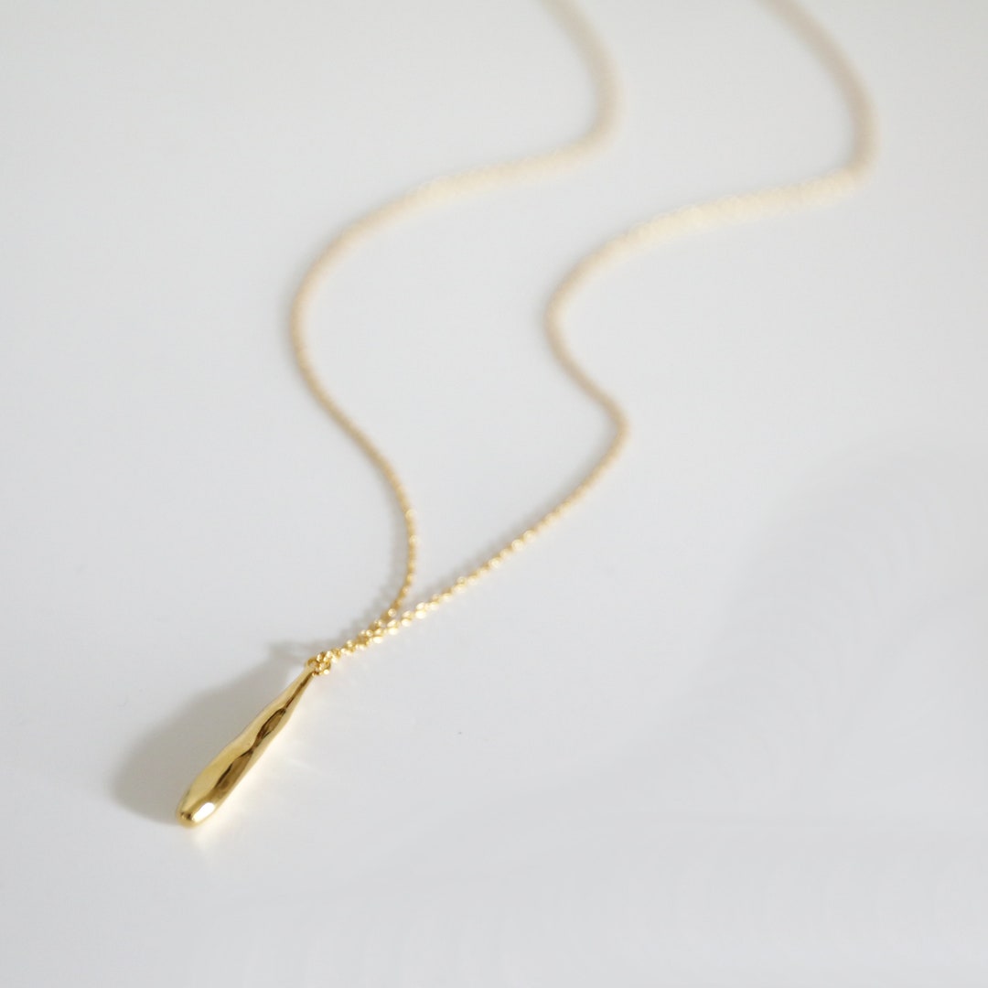 Long Tear Drop Pendant Necklace, Long Necklace, Long Drop Pendant ...