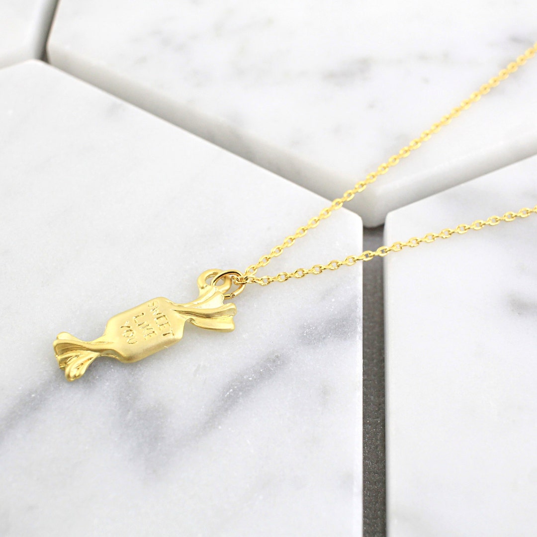 Dainty Necklace, Sweet Like You Candy Charm Necklace, Candy Necklace ...