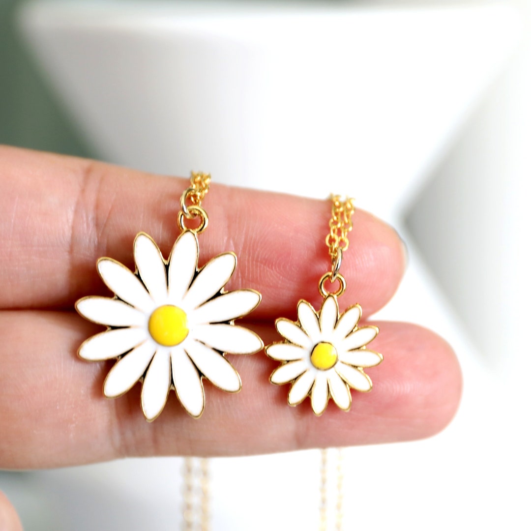 Daisy Necklace, Gold Daisy Flower Pendant Necklace,birthday Gift ...