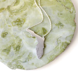 Silver Florida Pendent Necklace, State Pendent Necklace, Bridal Shower ...