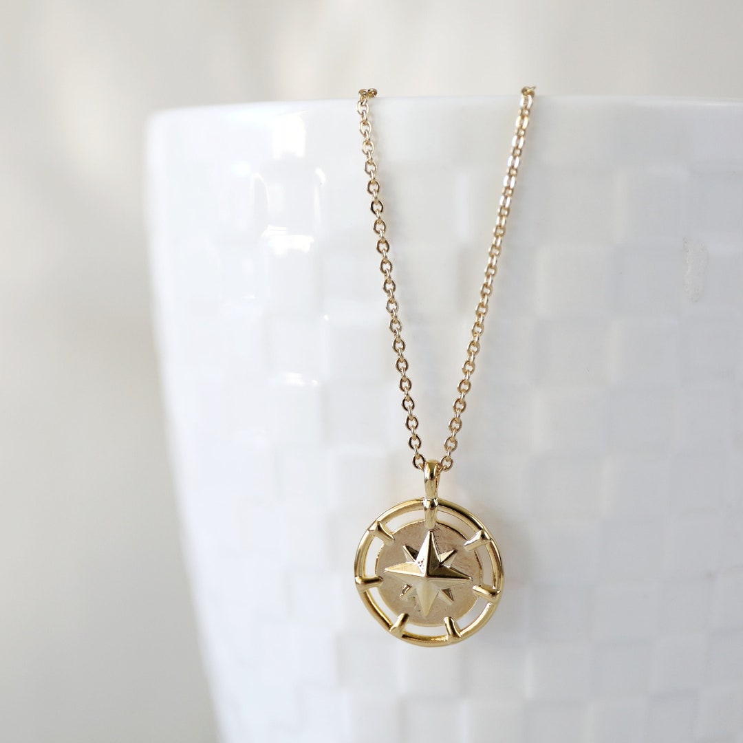 North Star Coin Pendant Necklace, Star Necklace, Star Coin Necklace ...