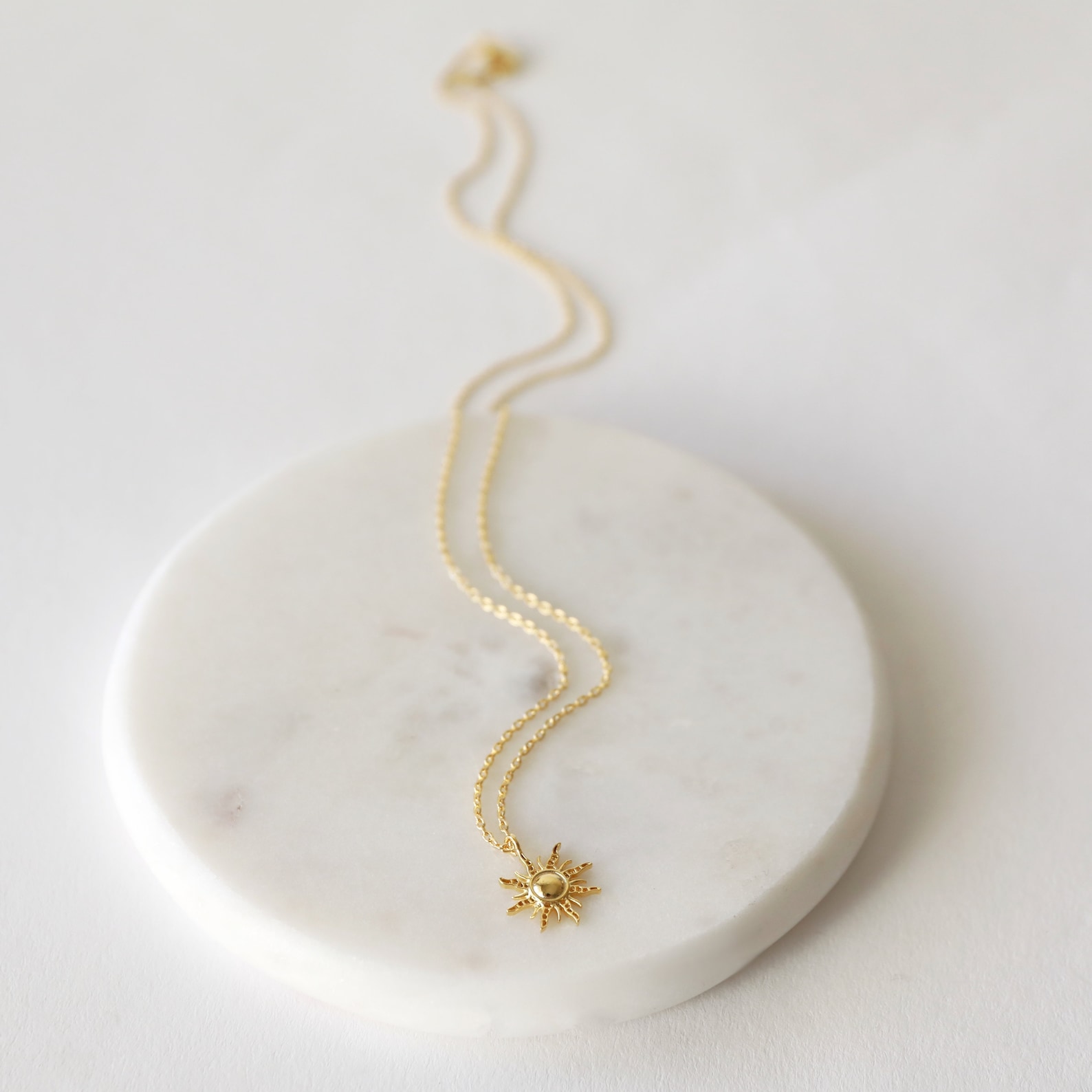 Gold Sun Pendent Necklace Sun Necklace Layering Necklace | Etsy