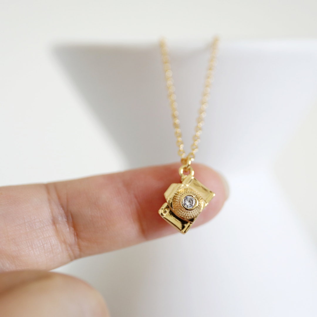 Dainty Gold Camera Charm Necklace, Camera Necklace, Dainty Necklace ...