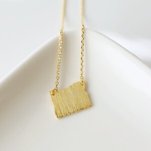 Gold Oregon State Charm Necklace, Oregon State Necklace, Oregon ...