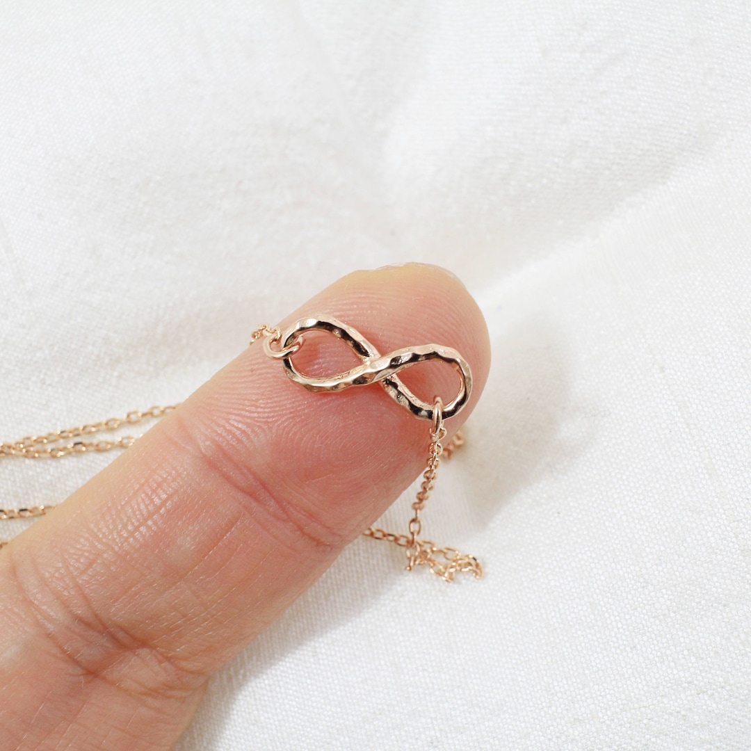 Rose Gold Tiny Infinity Pendent Necklace, Rose Gold Necklace,infinity ...
