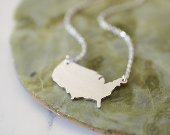 USA America States Country Map Necklace - Etsy