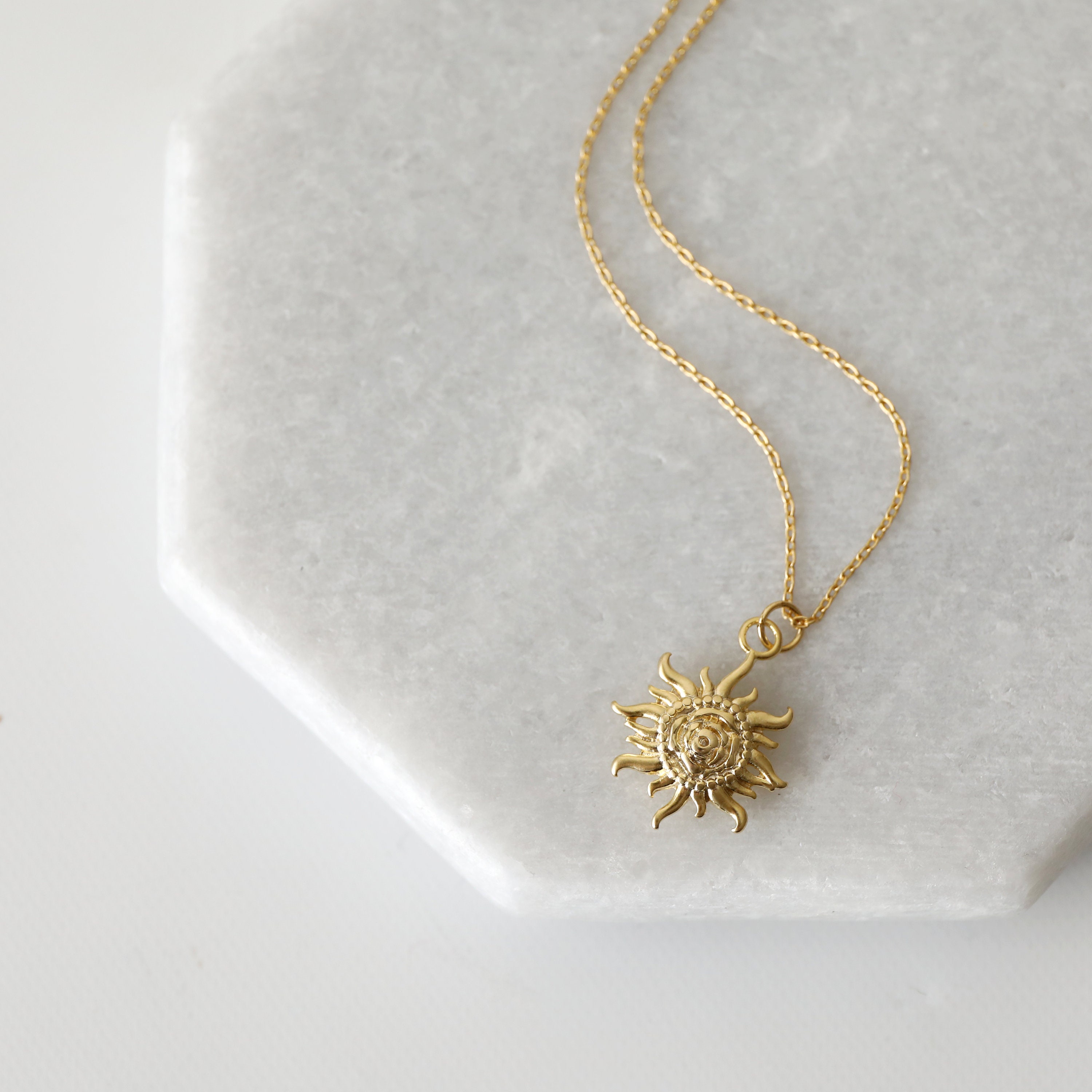 Gold Sun Coin Pendant Necklace Sun NecklaceBirthday Gift | Etsy