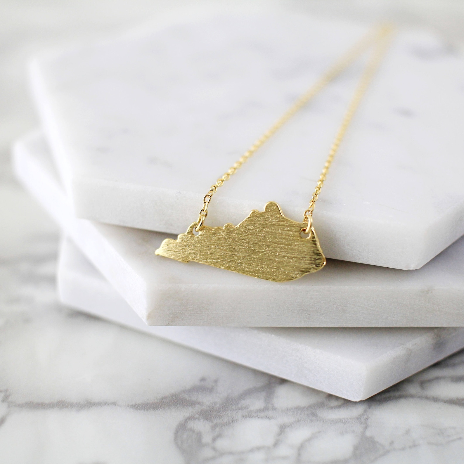Gold Kentucky State Necklace, Birthday Graduation Gift - Etsy