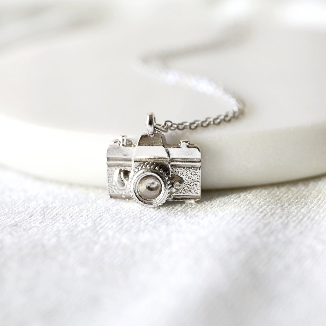 Dainty Silver Camera Pendant Necklace, Camera Necklace, Dainty Necklace ...