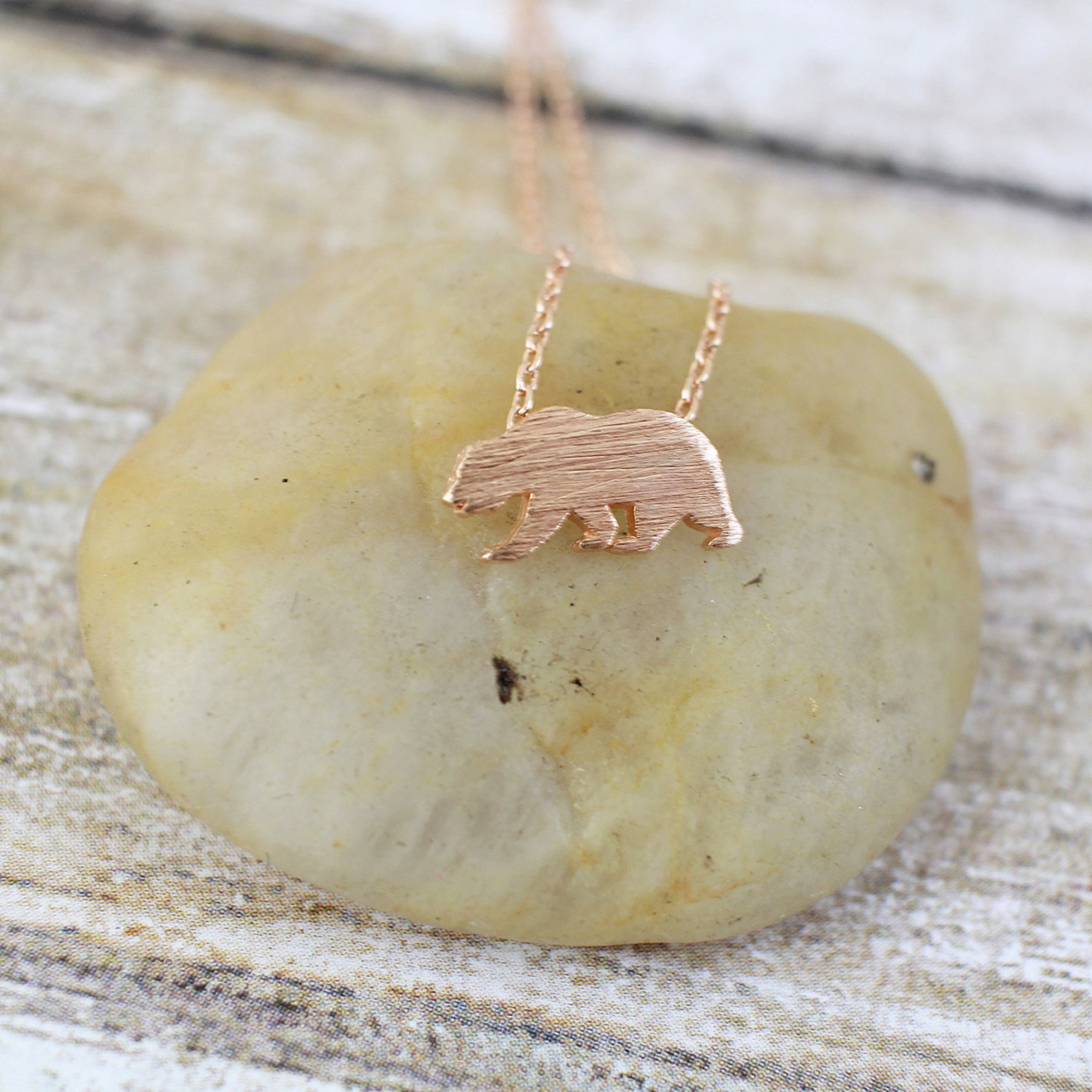 Bear Necklace Rose Gold California Bear Necklace Bridesmaid - Etsy