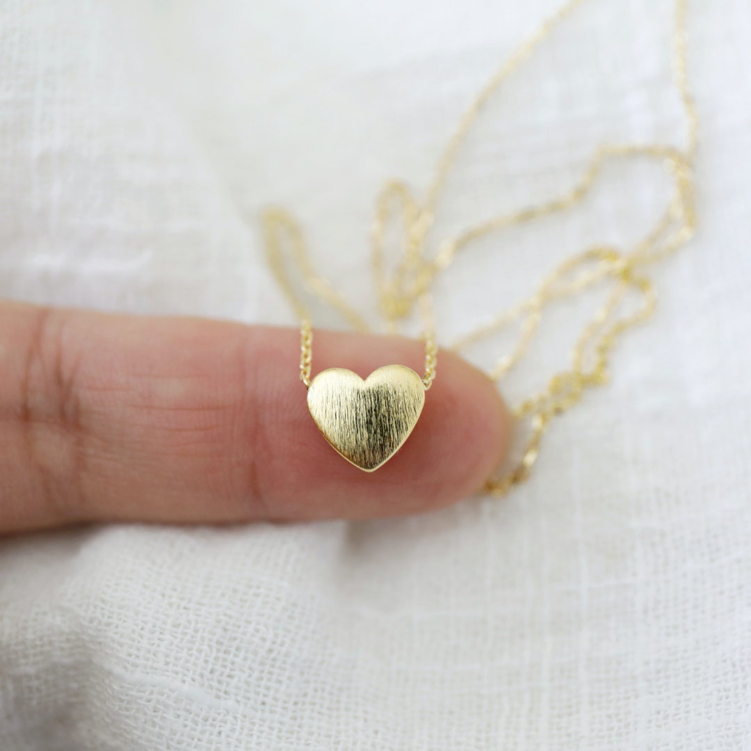 Dainty Gold Heart Necklace, Gold Small Heart Necklace,bridesmaid Gift ...
