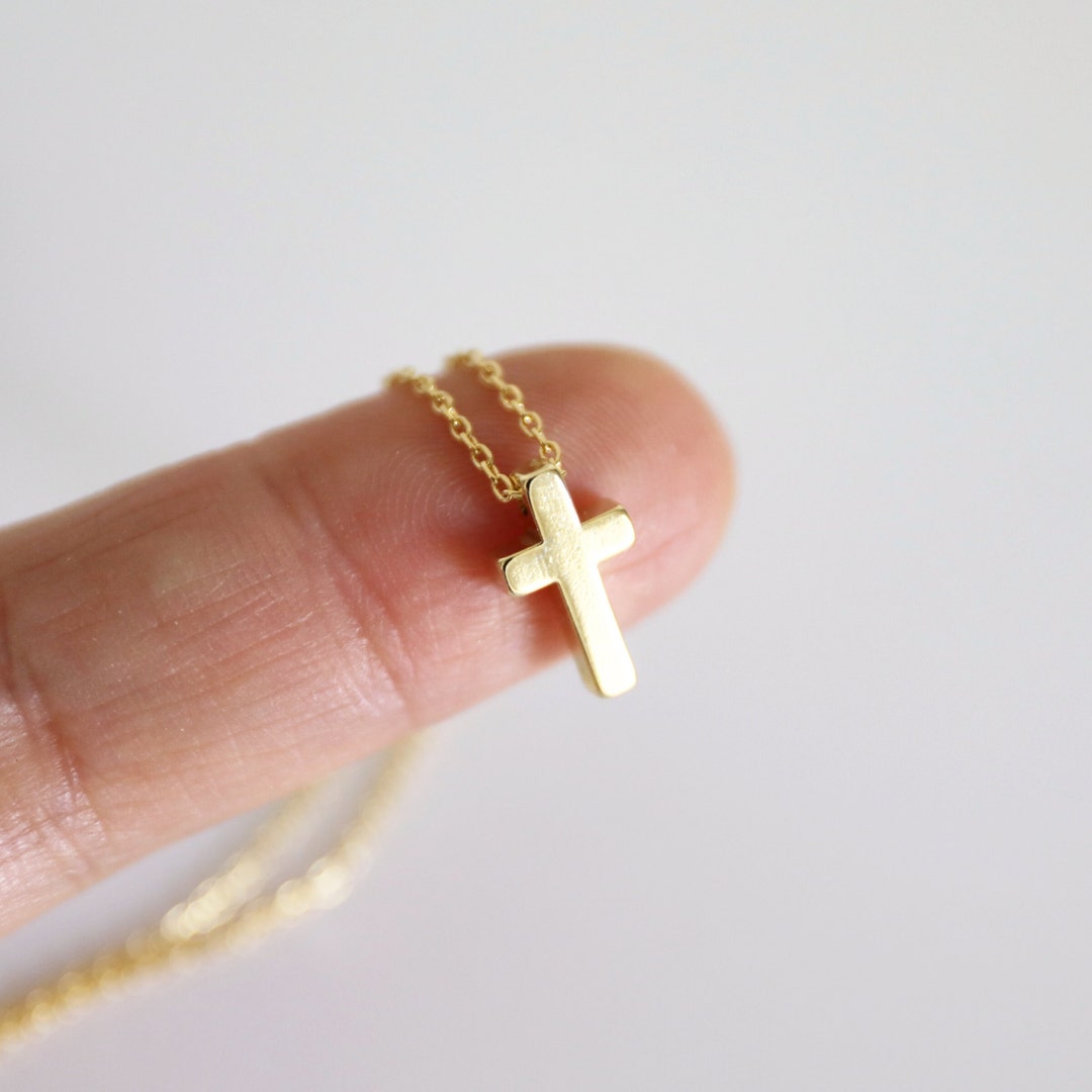 Dainty Gold Cross Necklace, Gold Cross Necklace, Gift for Best Friends ...