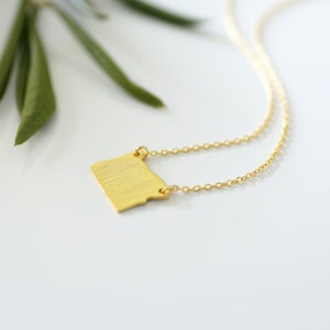 Gold Oregon State Charm Necklace, Oregon State Necklace, Oregon ...