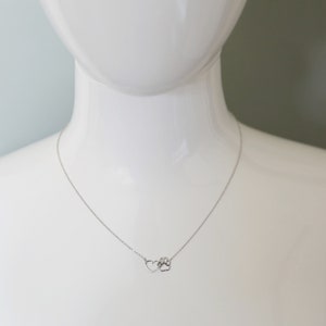 Dog Paw Necklace, Dog Paw and Heart Linked Charm Necklace, Heart and ...