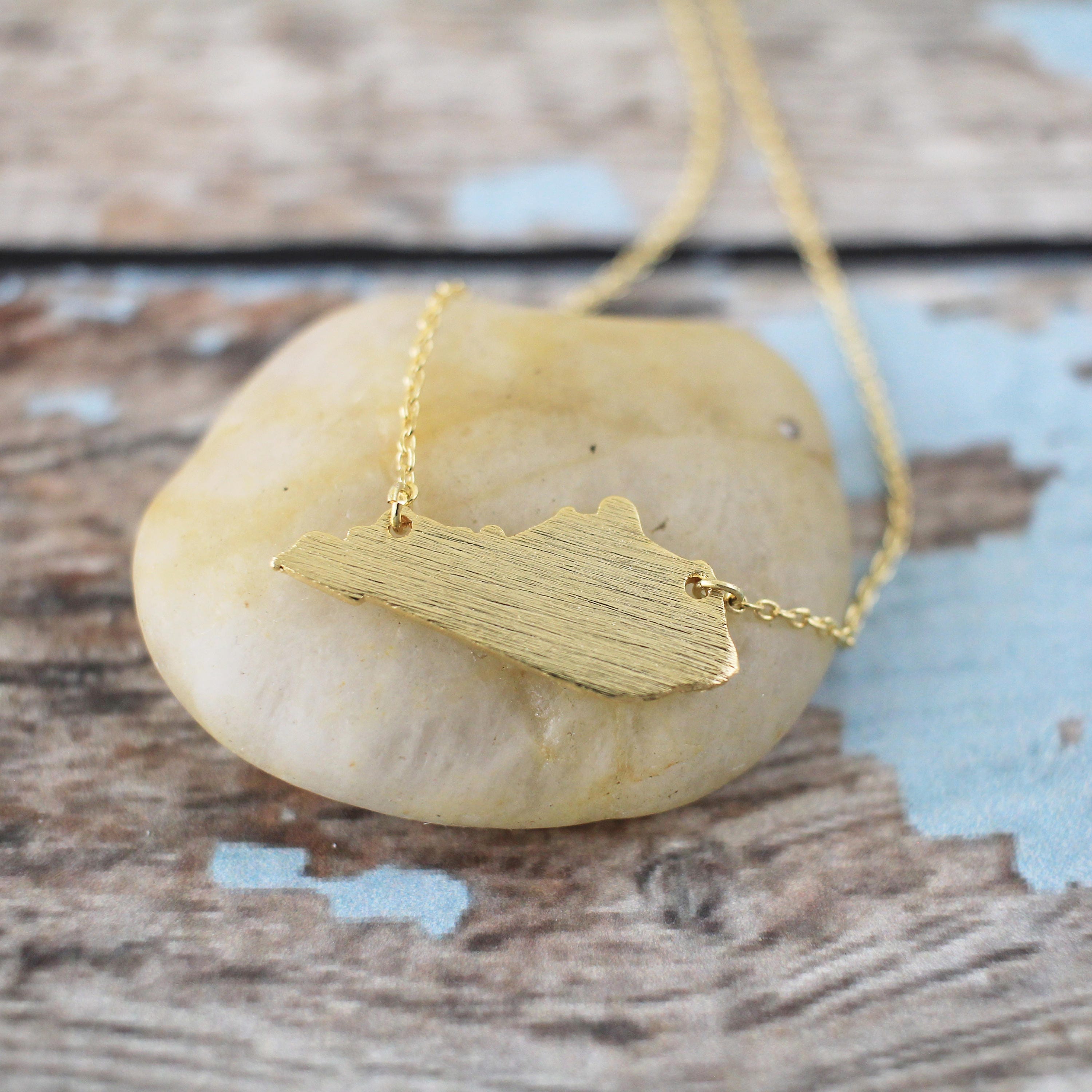 Gold Kentucky State Necklace, Birthday Graduation Gift - Etsy