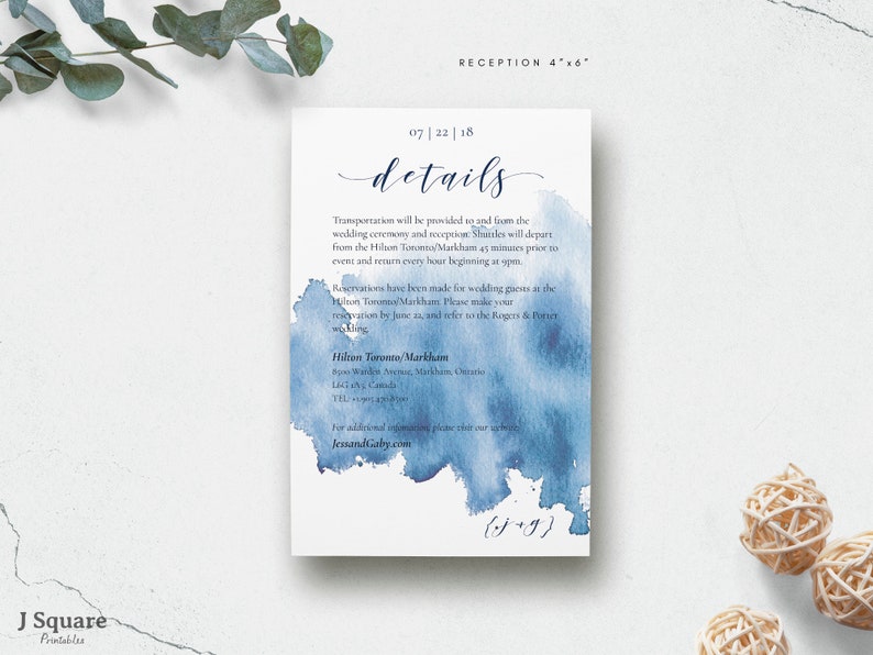 Wedding Invitation Suite Printable- Watercolor Abstract, Wedding ...