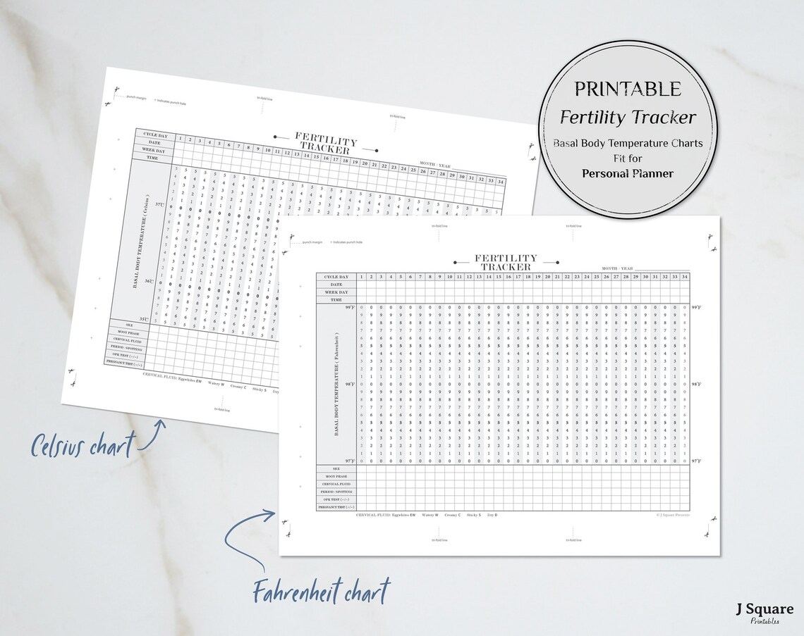 Printable Fertility Tracker Horizontal Layout Personal - Etsy