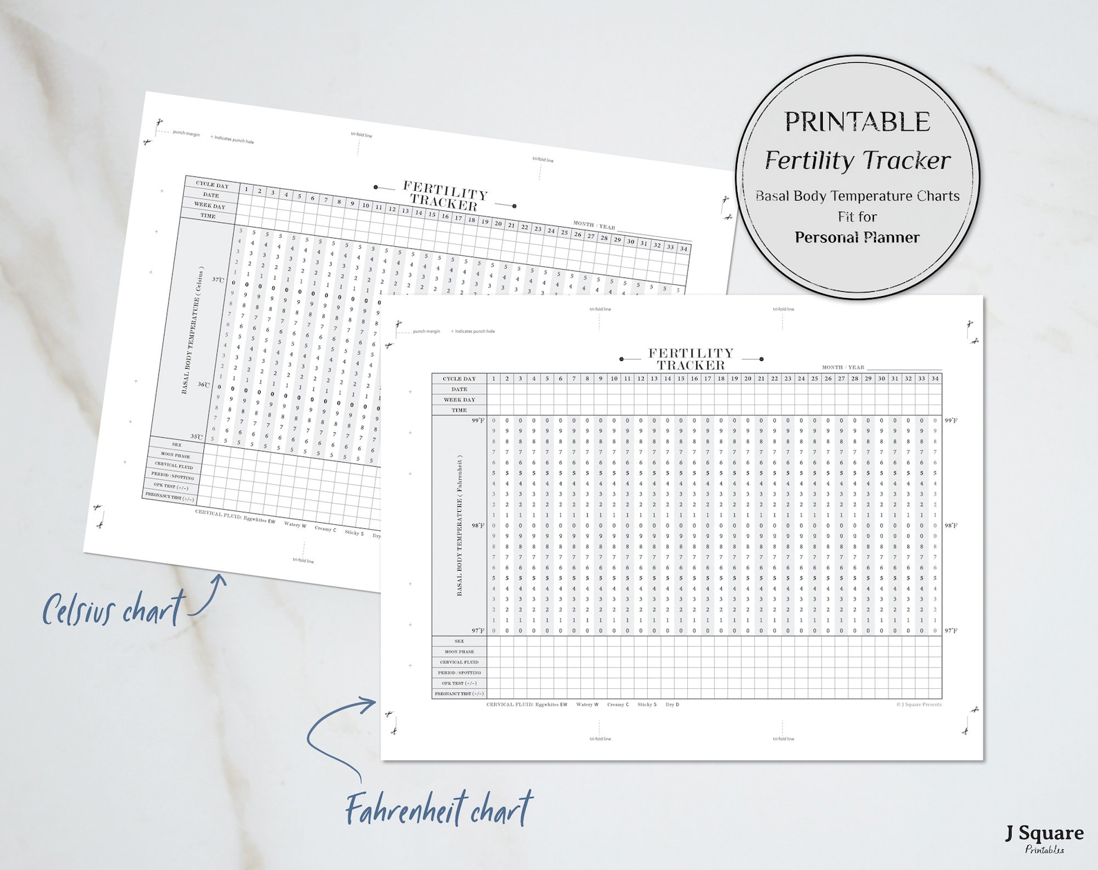 Printable Fertility Tracker Horizontal Layout Personal - Etsy