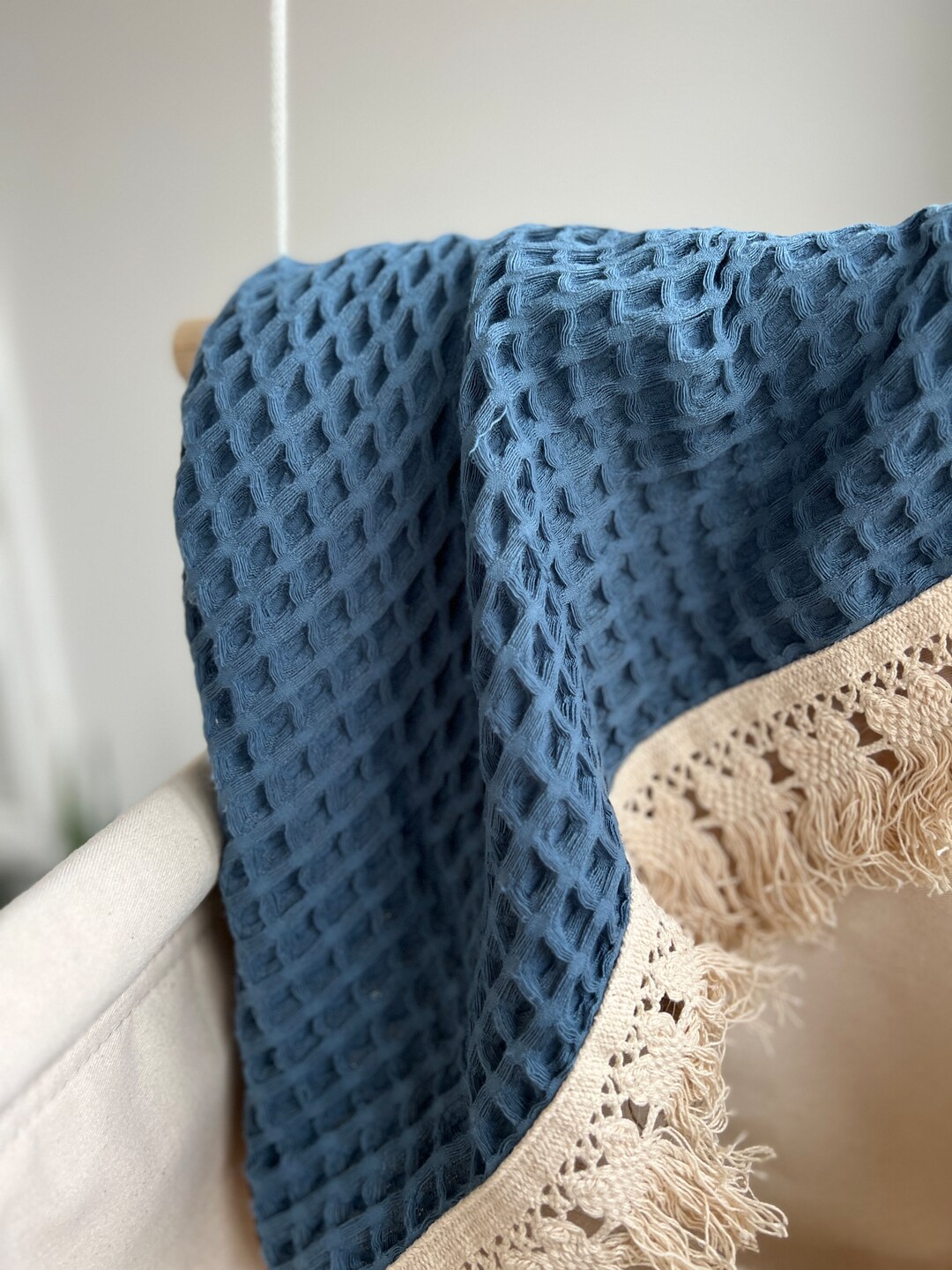 Mini Blanket, Lovey, Blue Waffle Texture, Fringe, Baby Lovey, Baby ...