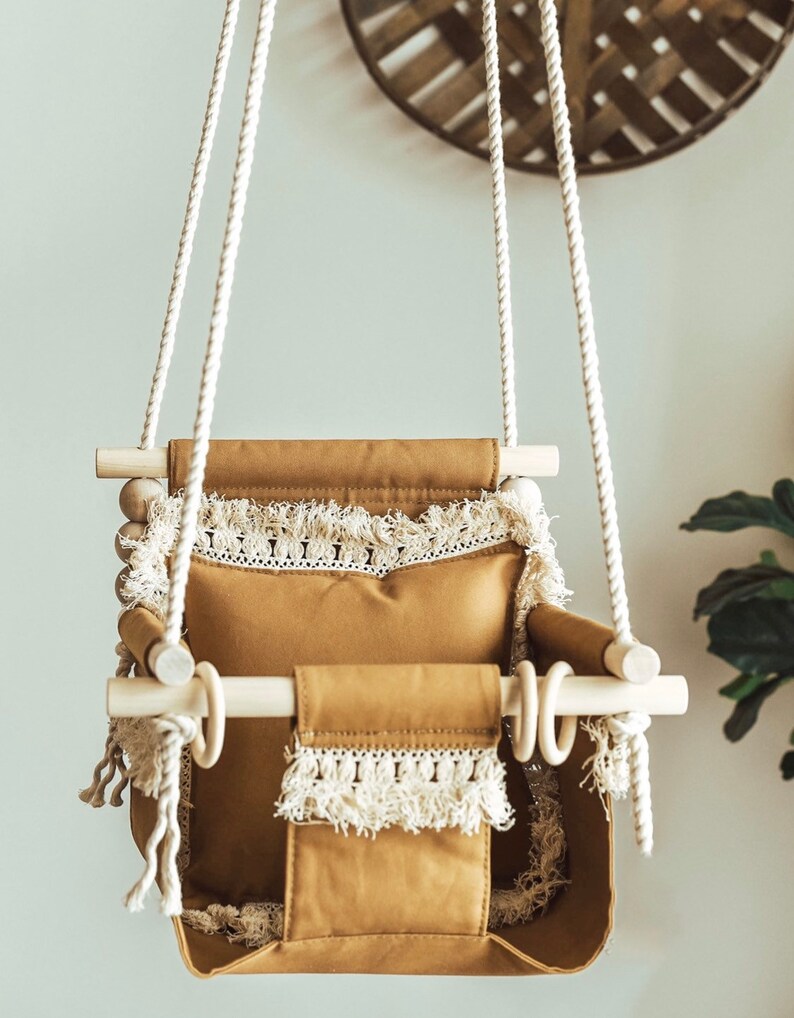 Boho Nutmeg Fabric Swing Boho Nursery Decor Indoor Swing - Etsy