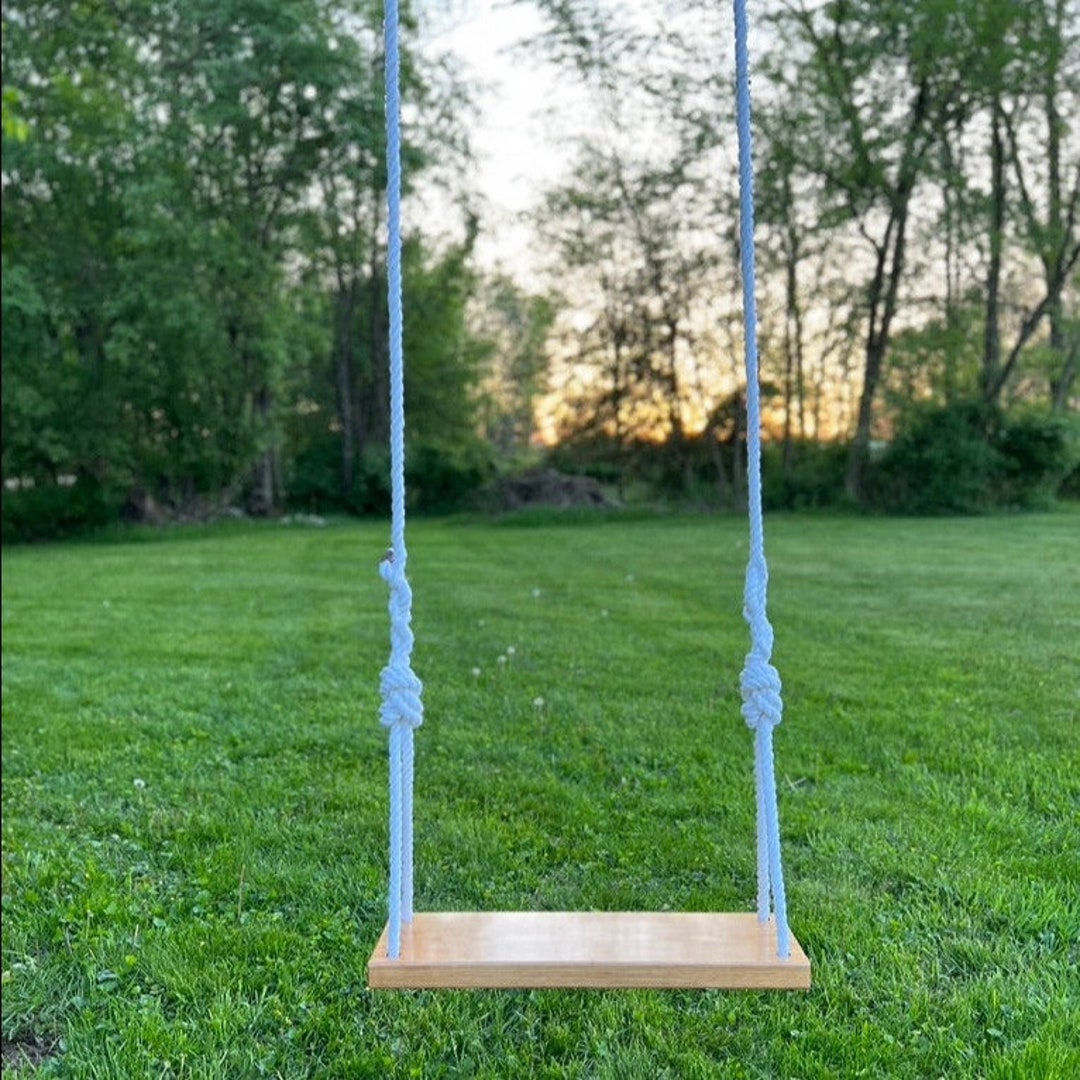 Handmade Hickory Wood Bench Swing | Toddler Porch Swing | Backyard Tree ...