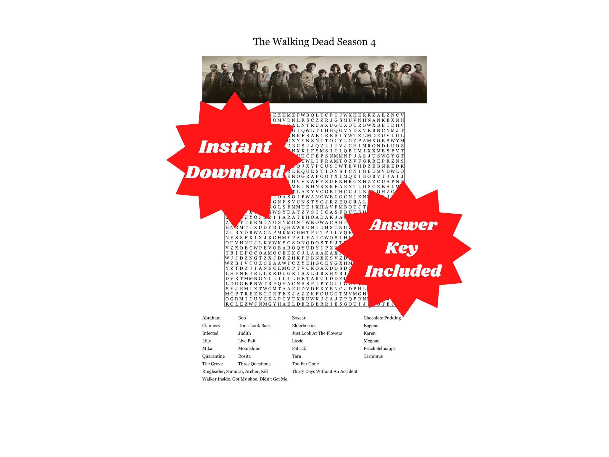 The Walking Dead Word Search Bundle Seasons 1-11, Rick Grimes, Daryl ...