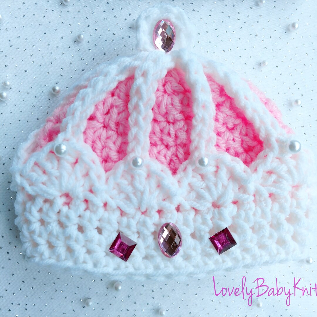 QUEEN Crown Hat , Lace Bloomer,,crochet Crown, Baby Crown, Newborn Girl ...