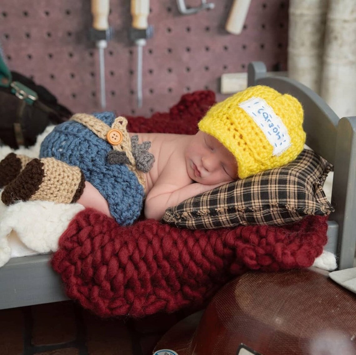 Construction outfit Hard hat Baby Construction Set with | Etsy