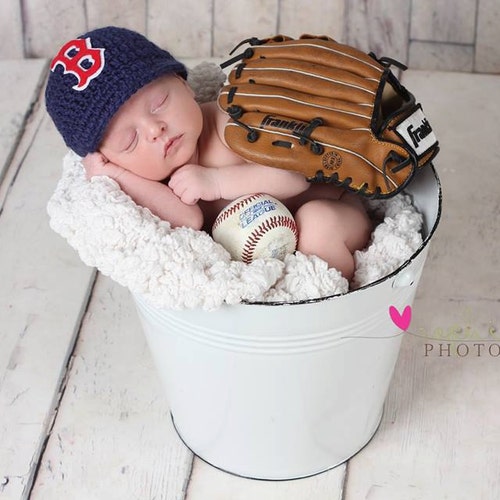 Baby Boy Crochet Boston Red Sox Baseball Cap Diaper - Etsy